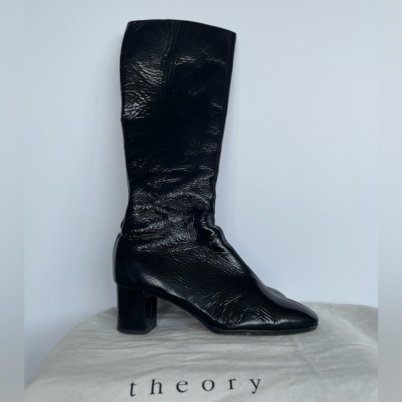 Theory | Shoes | Theory Kneehigh Black Leather Boots | Poshmark